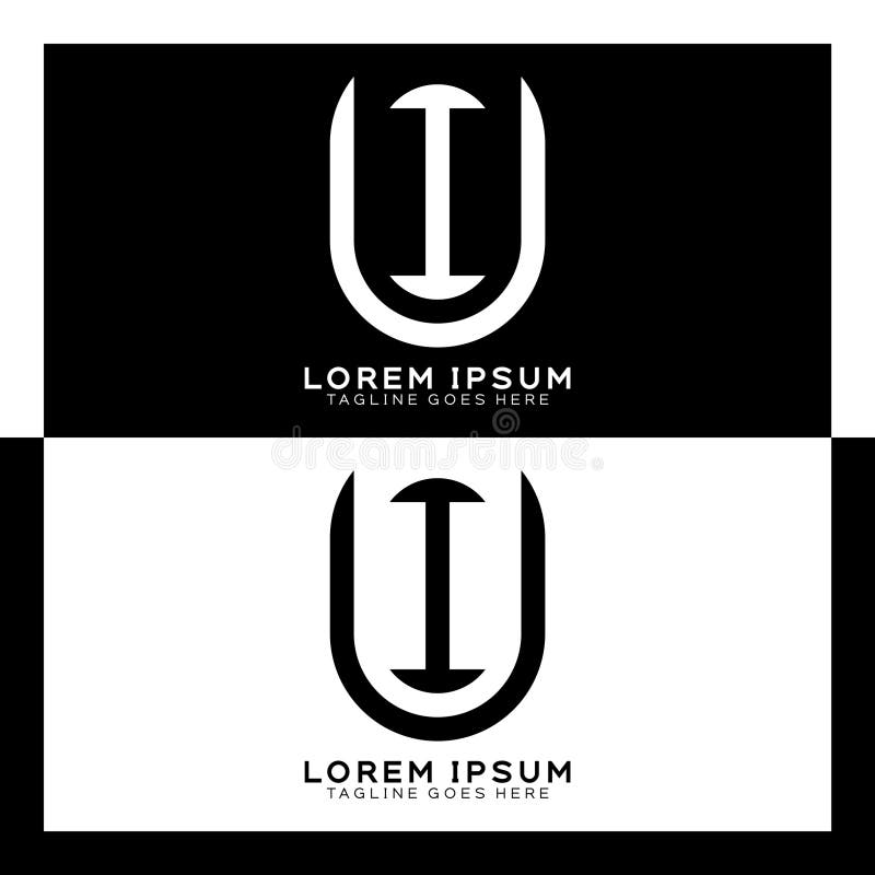 UI Initial Letter Logo. Alphabet U and I Pattern Design Monogram Stock ...