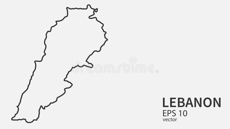 Vector Line Map of Lebanon. Vector Design Isolated on White Background ...