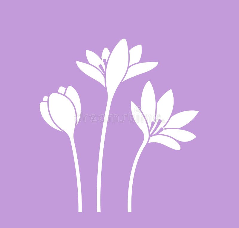 Saffron Flower Logo. Isolated Saffron Flower on White Background Stock ...