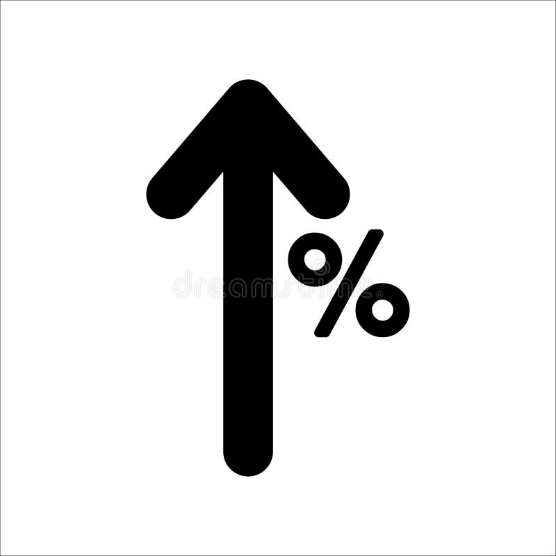 Percentage Up Icon Vector Illustration Stock Vector - Illustration of ...