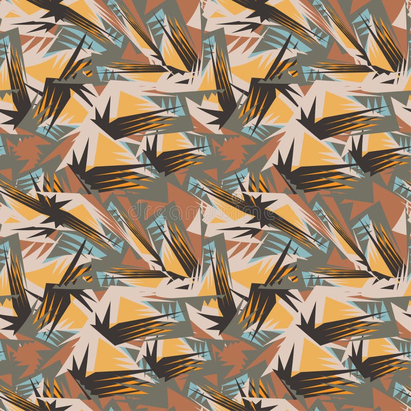 Seamless Abstract Urban Pattern with Curved Triangle Elements Stock ...