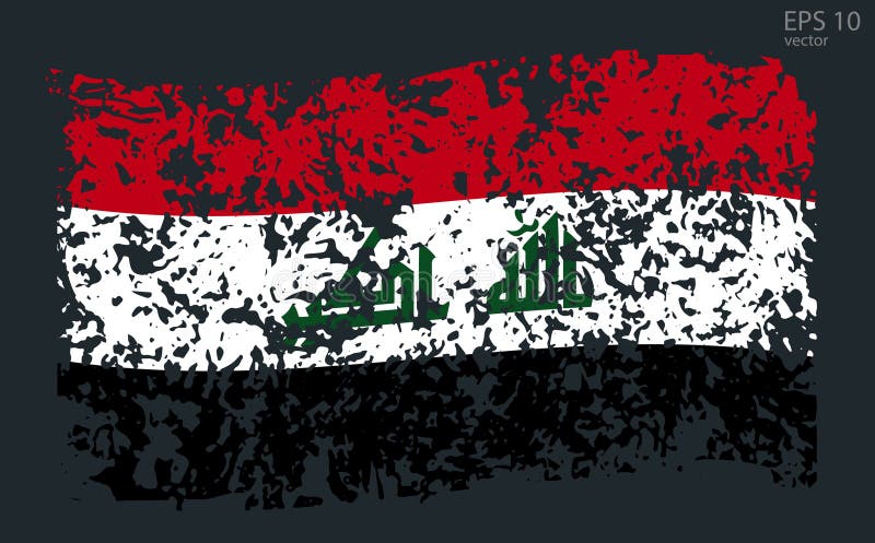 Vector Flag of Iraq. Vector Illustration with Cracks and Abrasions.Web ...