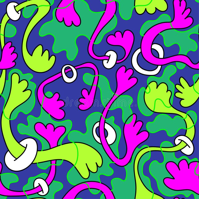 Seamless Unique Abstract Vector Artwork with Colorful Patterns Stock ...