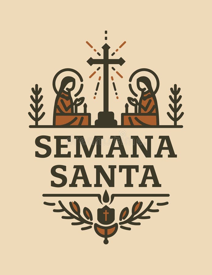 Semana Santa, Holy Week Lent Spanish Text Vector, Latin Religious ...
