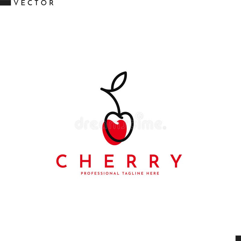 Red cherry logo stock vector. Illustration of abstract - 308468996