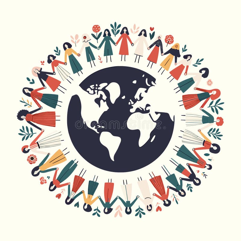 Illustration of Women from All Over the World Coming Together Stock ...