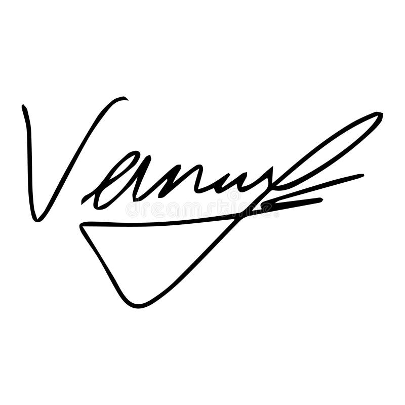 Autograph or a Fictitious Handwritten Fake Signature. Victor on a ...