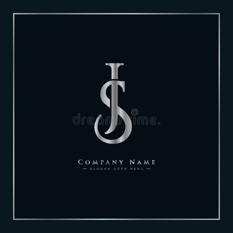 Creative Logo for Initials JS or SJ in Monogram Style - Vector Template ...