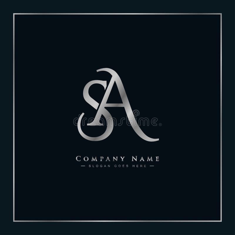 Abstract Letter SA Logo - Initial Monogram Template for Alphabet S and ...