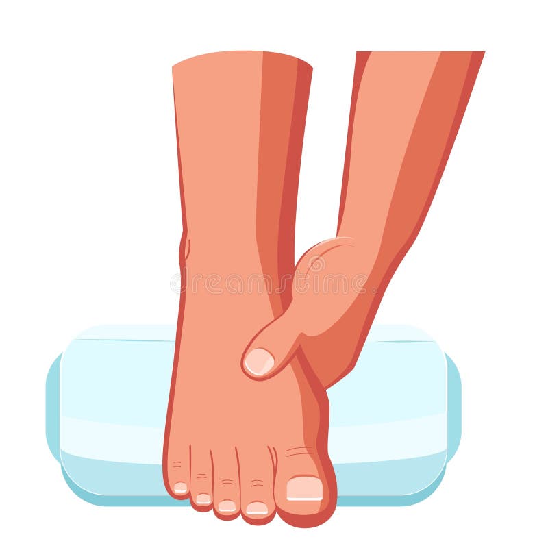 Foot Massage. Self-massage of the Foot of the Feet. Stock Vector ...