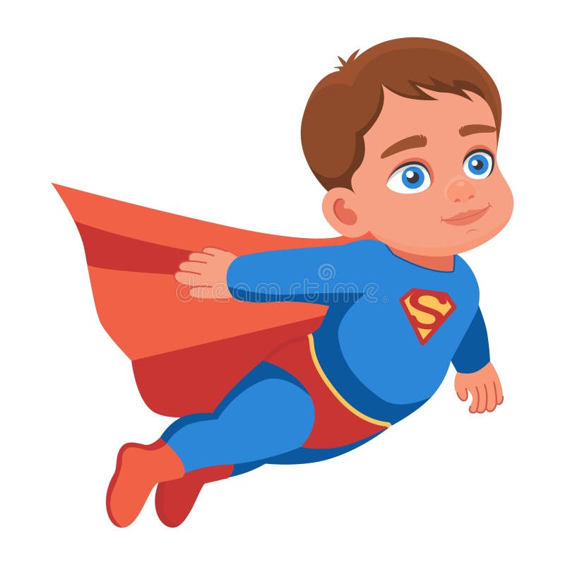 Little Boy in Superman Costume. Stock Vector - Illustration of defense ...