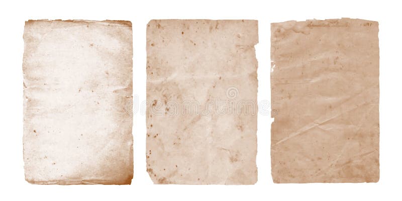 Old Faded Stained Paper Pages with Ripped Edges. Antique Vintage Brown ...