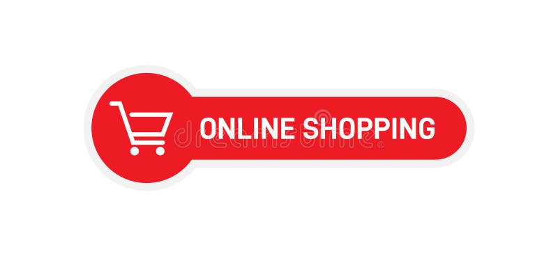 Red Online Shopping Banner Design. Online Store Sticker Design with the ...