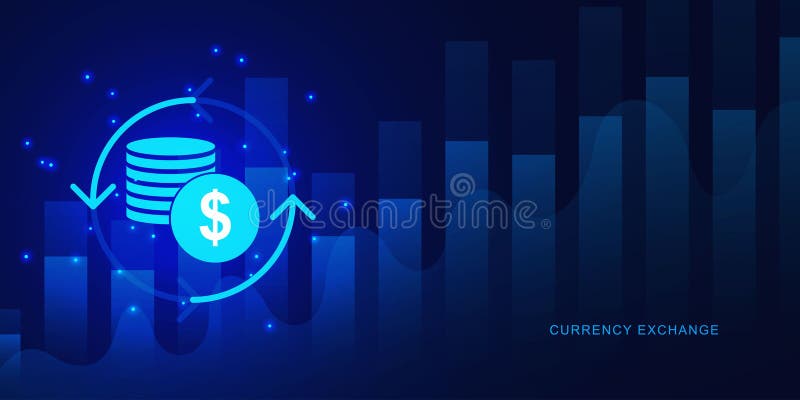 Currency Exchange Concept with Graph Chart and Dollar Coin. Stock ...