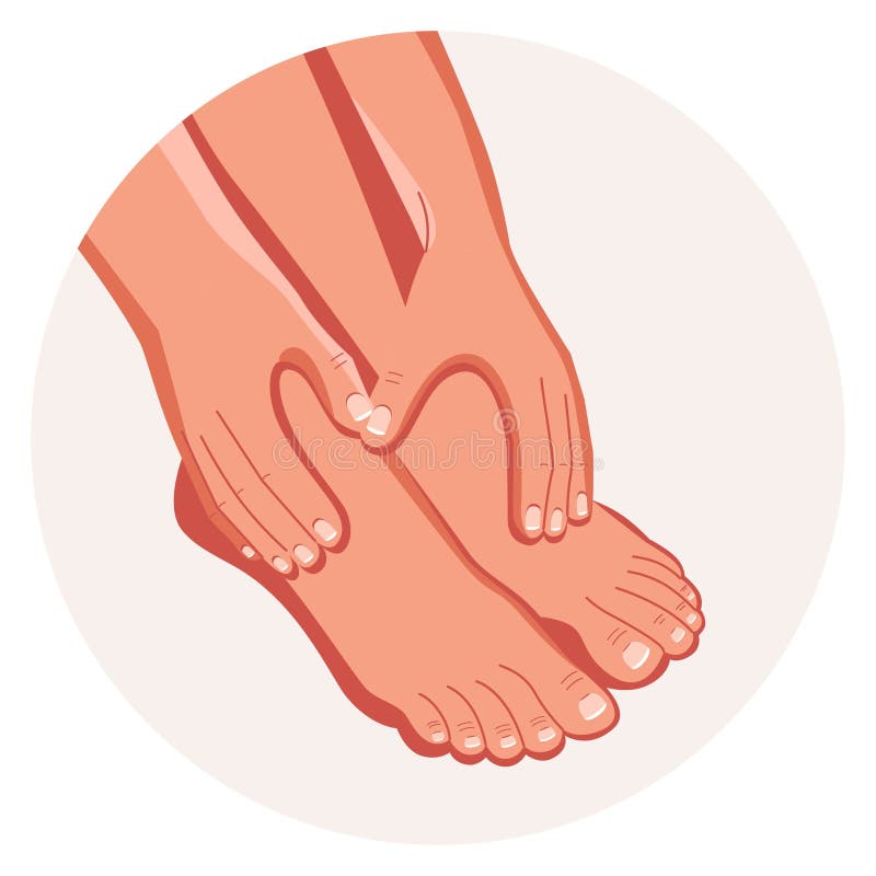 Foot Massage. Self-massage of Feet for Health and Prevention. Stock ...