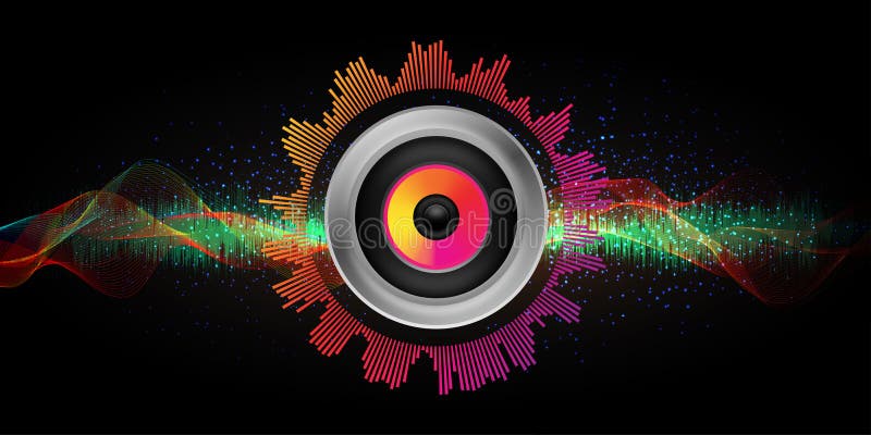 Audio Spectrum Lines Speaker Music Soundwave Stock Vector ...