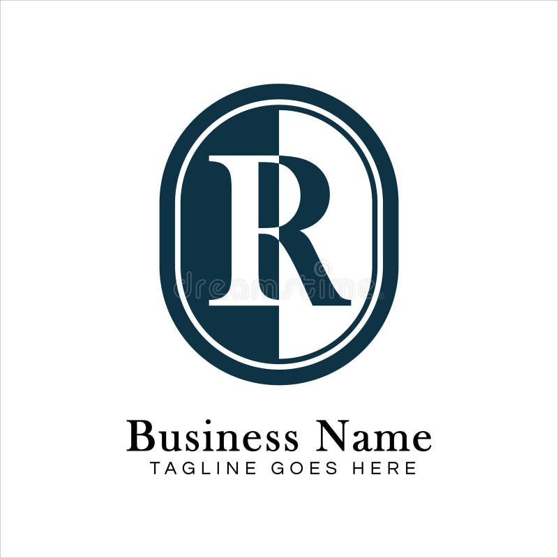 Letter R Logo in Oval Shape. Alphabet R Business Icon in Round Shape ...