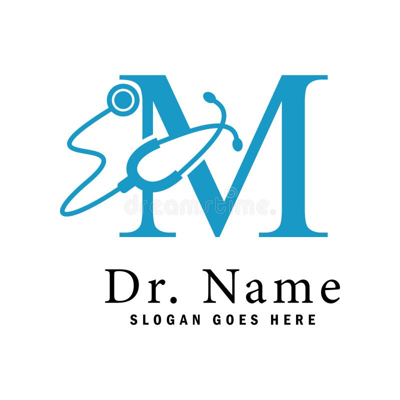 Letter M Stethoscope Logo. Alphabet M Doctor Business Icon Stock Vector ...