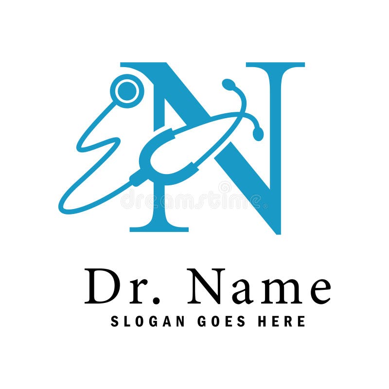 Letter N Stethoscope Logo. Alphabet N Doctor Business Icon Stock Vector ...