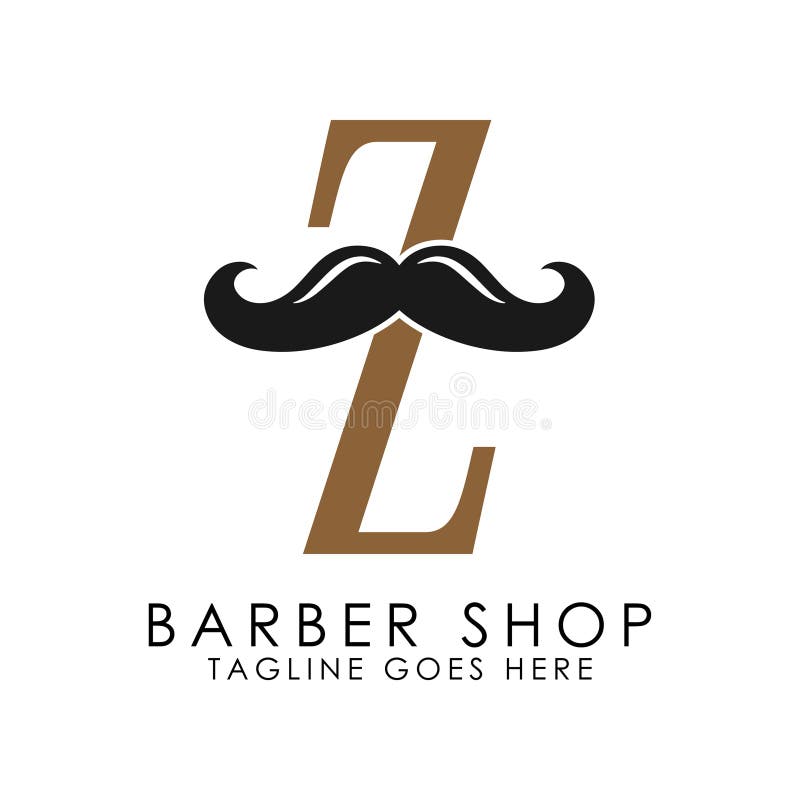 Initial Letter Z Mustache Logo Design. Alphabet Z Barber Shop Icon ...