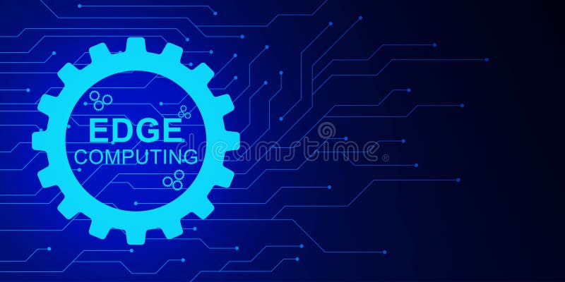 Edge Computing Concept with Gear and Electronic Board. Stock Vector ...
