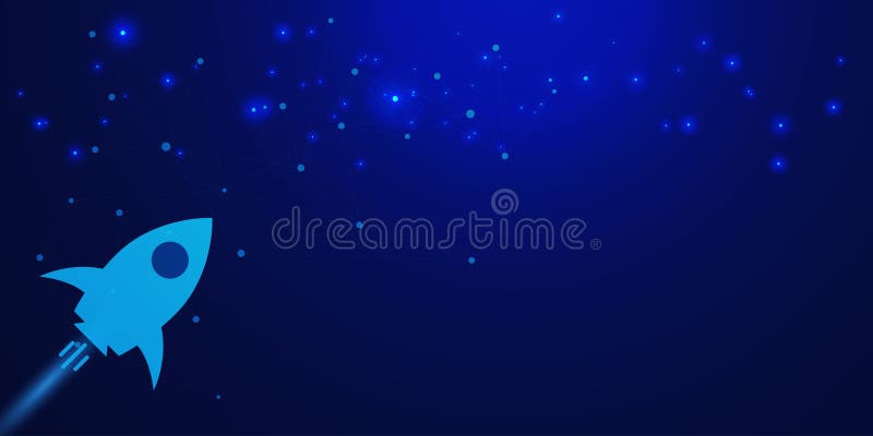 Business Startup with Rocket Launch and Network Connection. Stock ...
