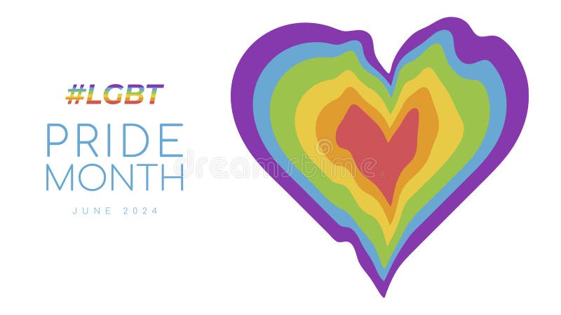 LGBT Pride Month Rainbow Heart Banner. Equality, Freedom and Support ...