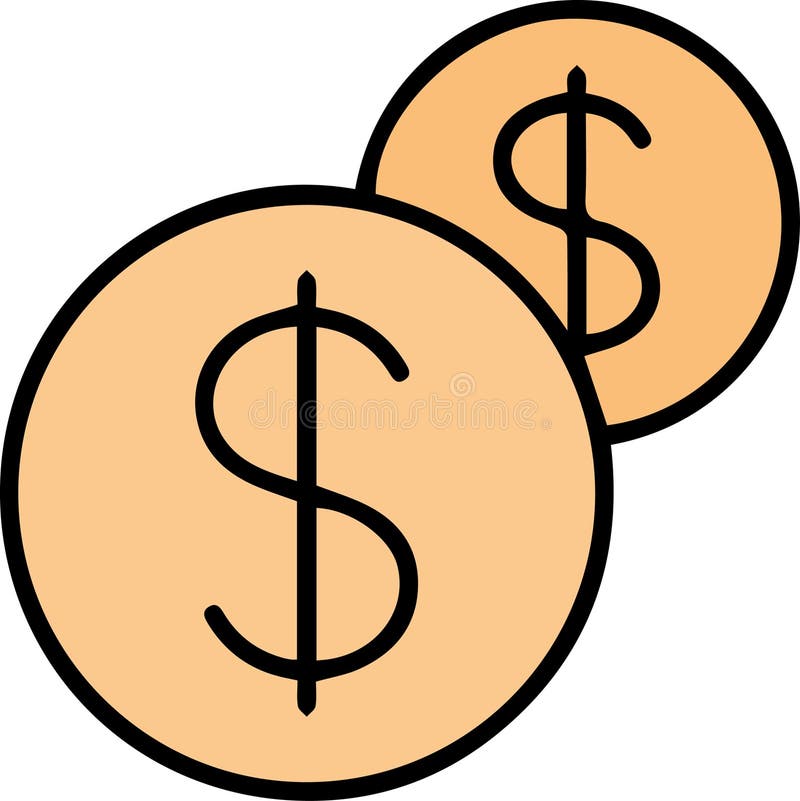 Abstract Two Dollar Coins Design on White Stock Vector - Illustration ...