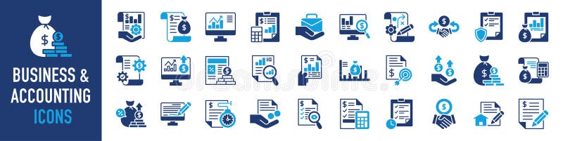 Business and Accounting Icon Set. Stock Vector - Illustration of ...