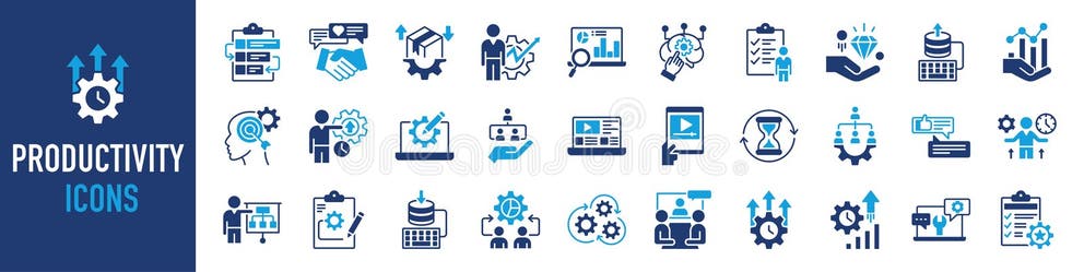 Productivity icon set. stock vector. Illustration of rise - 310692943