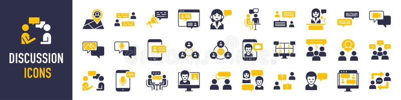 Discussion icons set. stock vector. Illustration of social - 310692966