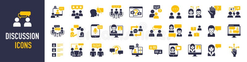 Discussion icons set. stock vector. Illustration of person - 310692972