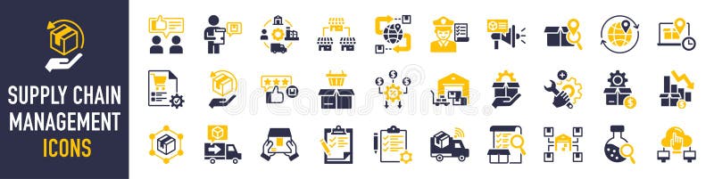 Set of Icons Related To Supply Chain Management, Value Chain. Stock ...