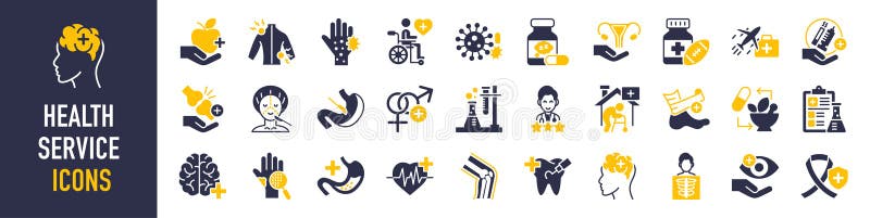 Health service icon set. stock vector. Illustration of healthy - 310693370
