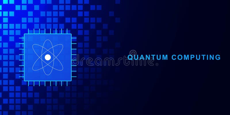 Quantum Computing Concept with Microchip Processor. Stock Vector - Illustration of electronic ...