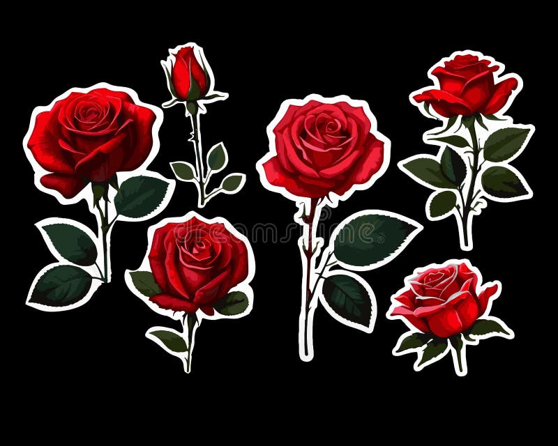 Red rose sticker stock vector. Illustration of product - 311119229