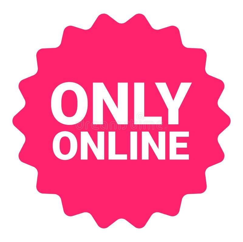 Only Online Pink Badge Design. Vector Illustration. Stock Illustration ...