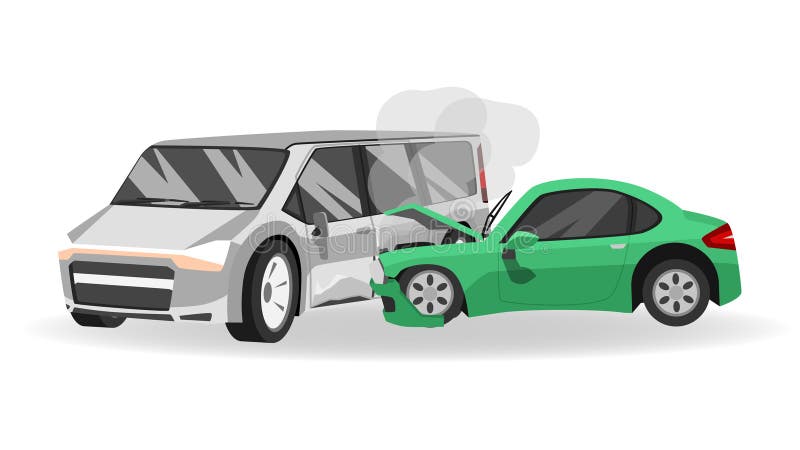 Sport Car Crash To the Middle of the Van. Stock Vector - Illustration ...