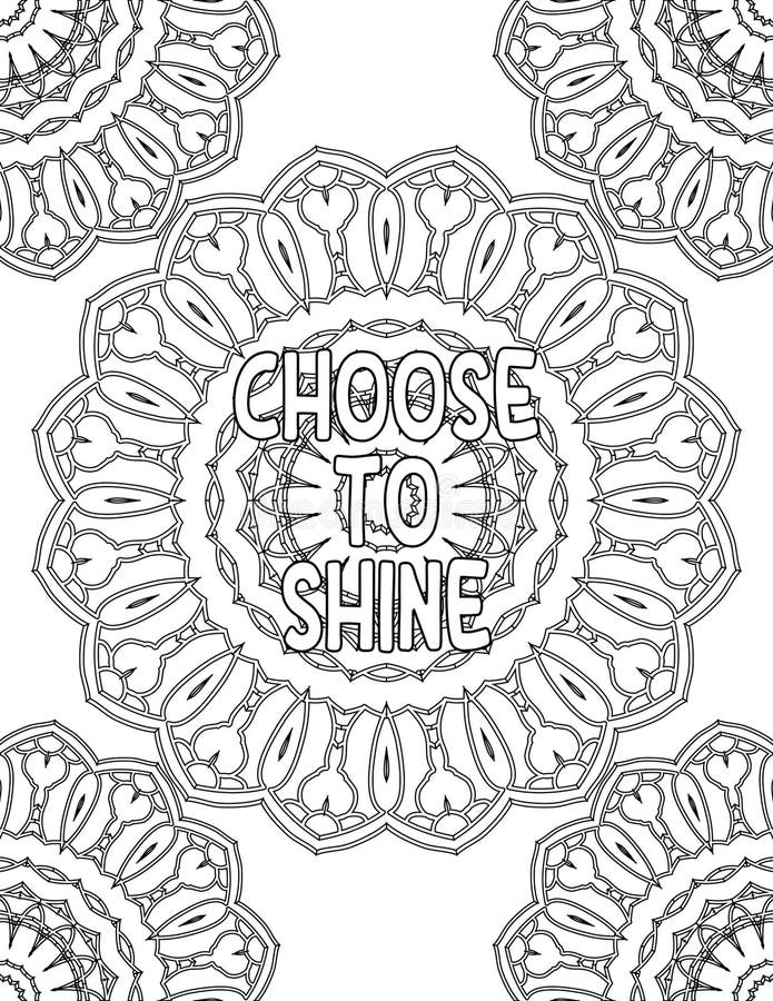 Motivational Mandala Coloring Pages for Adults and Kids for Self ...