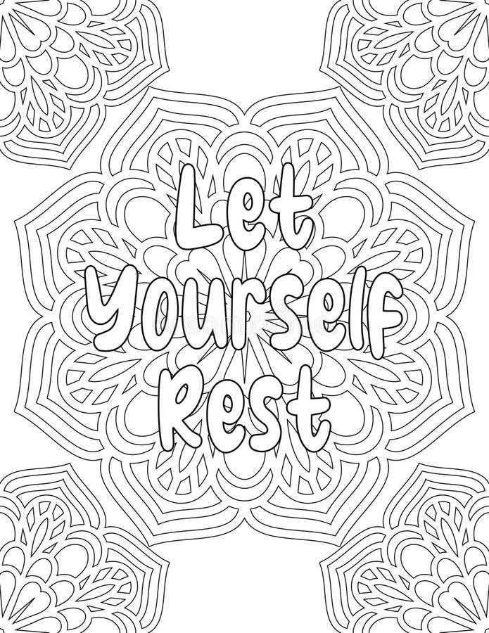 Motivational Mandala Coloring Pages for Adults and Kids for Self ...