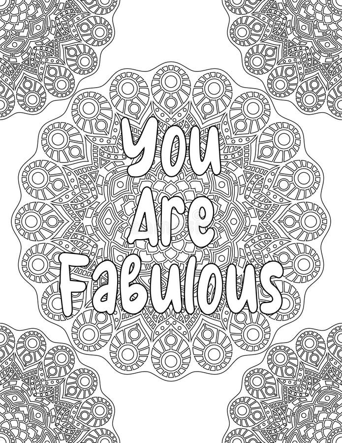 Motivational Mandala Coloring Pages for Adults and Kids for Self ...