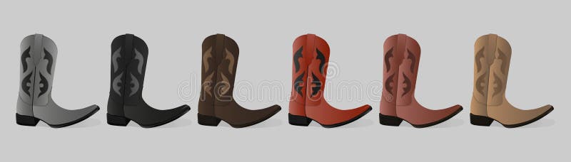 Boots Detailed Illustration Leather Casual Shoes Color Collection ...