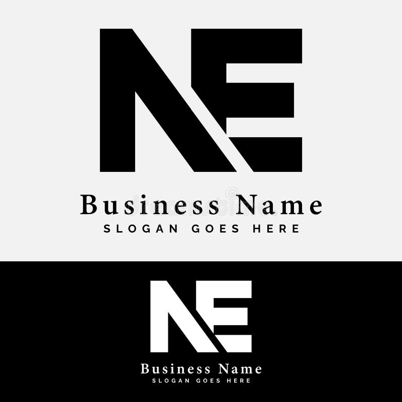 N, E, NE Letter Logo Design. Alphabet NE Initial Logo Vector ...