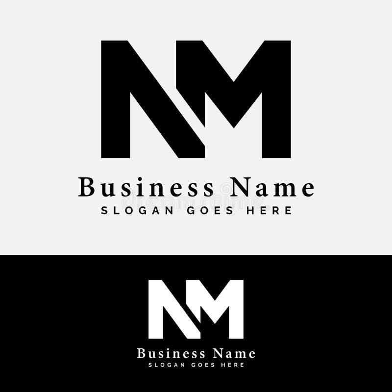 N, M, NM Letter Logo Design. Alphabet NM Initial Logo Vector ...