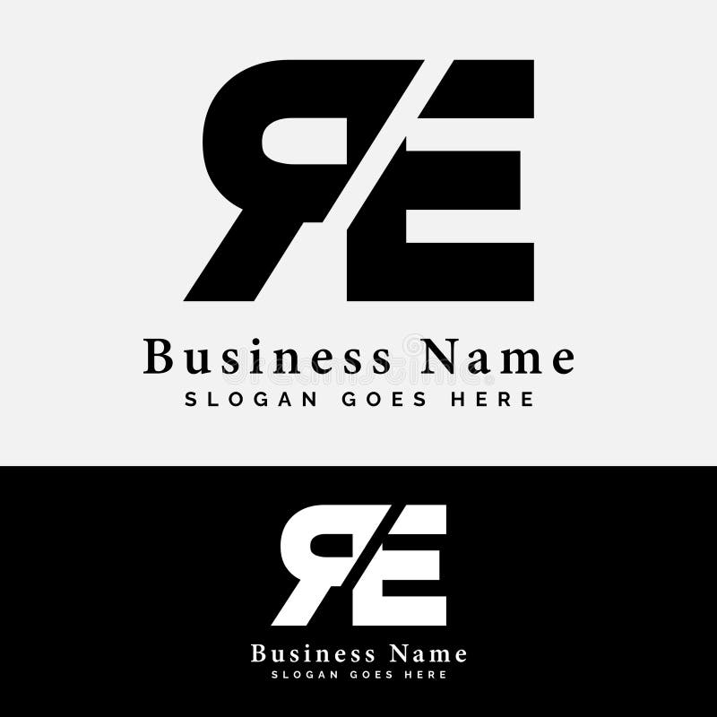 R, E, RE Letter Logo Design. Alphabet RE Initial Logo Vector ...