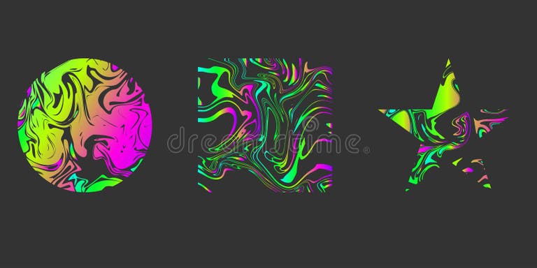 Circle, Square Star in Neo Geometric Minimalistic Style Stock Vector ...