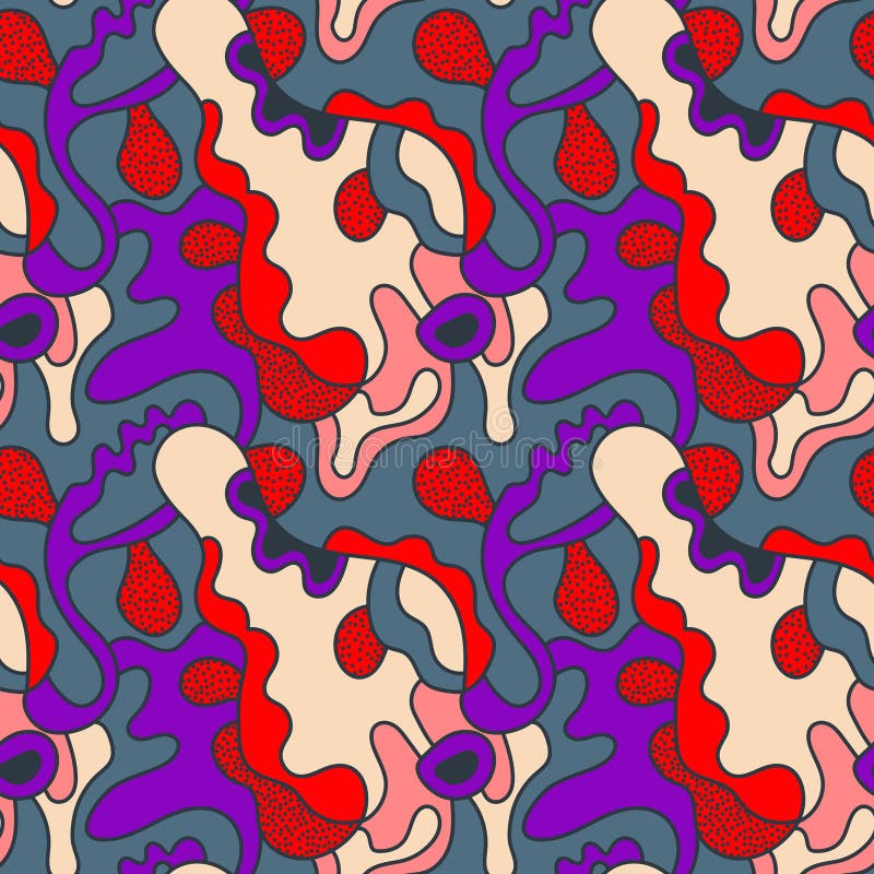 Abstract Unusual Seamless Pattern Wave Shapes Stock Illustration ...