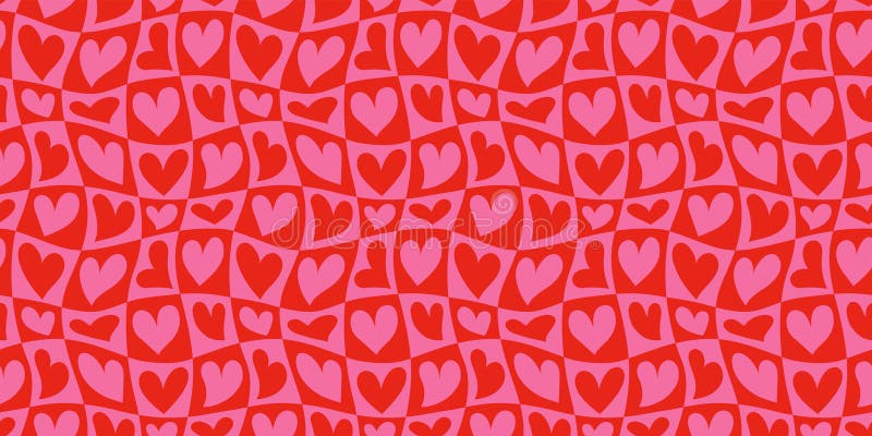 Red Love Heart Seamless Pattern Illustration Stock Vector ...