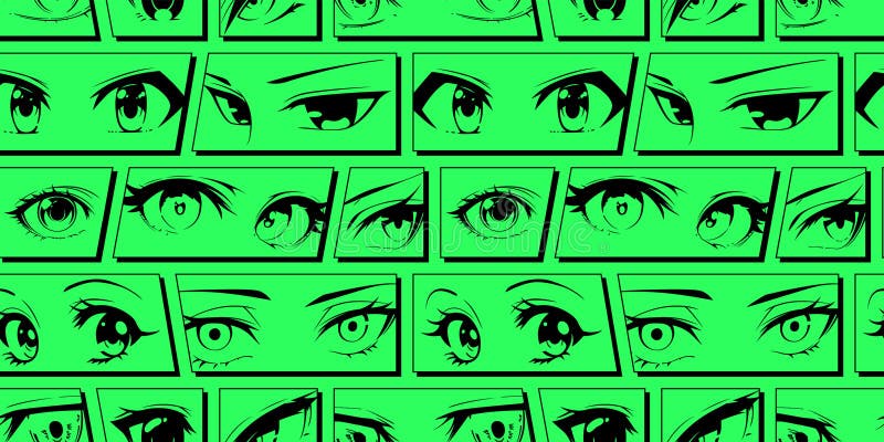 Japanese Anime Eye Seamless Pattern Stock Vector - Illustration of ...