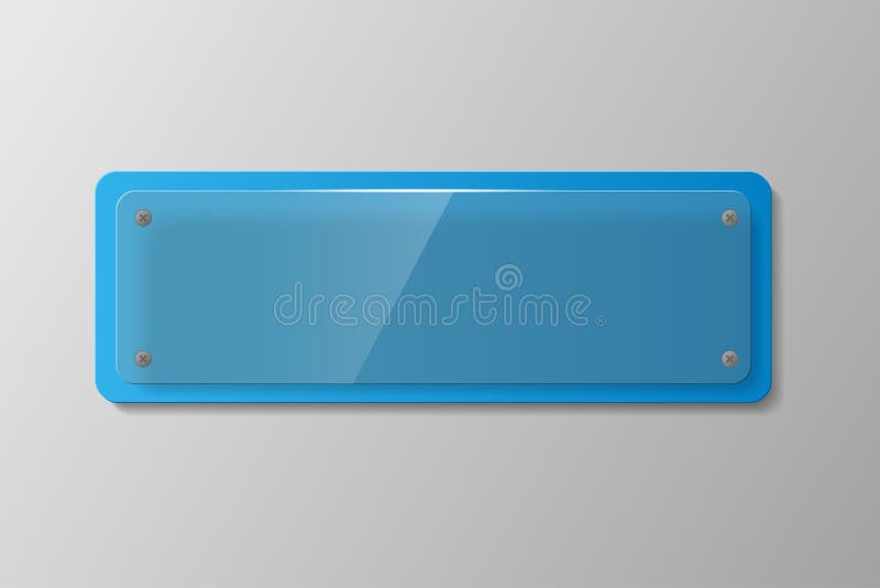 Glossy Rectangular Blue Banner. Vector Illustration Stock Illustration ...